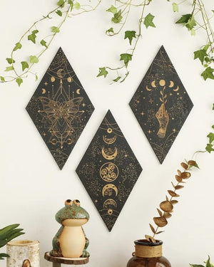Moon Phase Wall Decor | Witchy Wooden Wall Hanging for Room – The Feelz