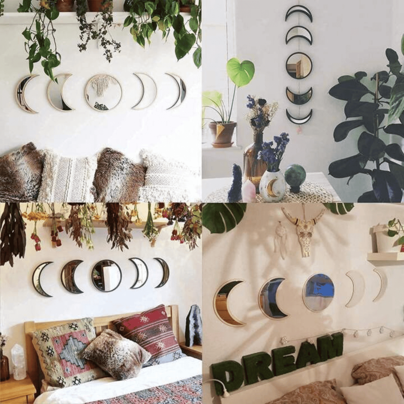 Witchcore Moon Phase Mirror Set 🌕 Celestial Mirror Wall Art – The Feelz