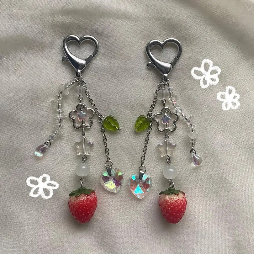 Strawberry Keychain & Phone Chain - Cute Coquette Accessory – The Feelz