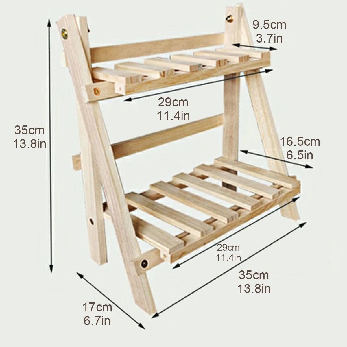 Wooden Desktop Storage Rack - Solid Wood Multi Organizer