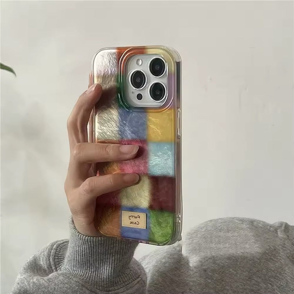 Retro Color Block iPhone Case | Vintage Checkered iPhone Case – The Feelz