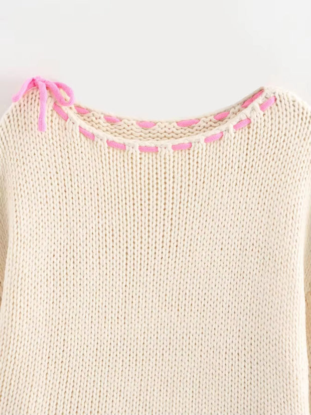 Coquette Pink Bow Sweater - Knit Sweater Soft Girl Clothing – The Feelz