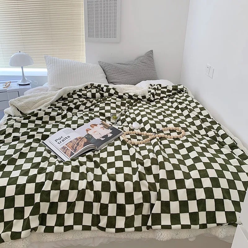 Nordic Checkerboard Blanket | Checkered Throw for Cozy Decor