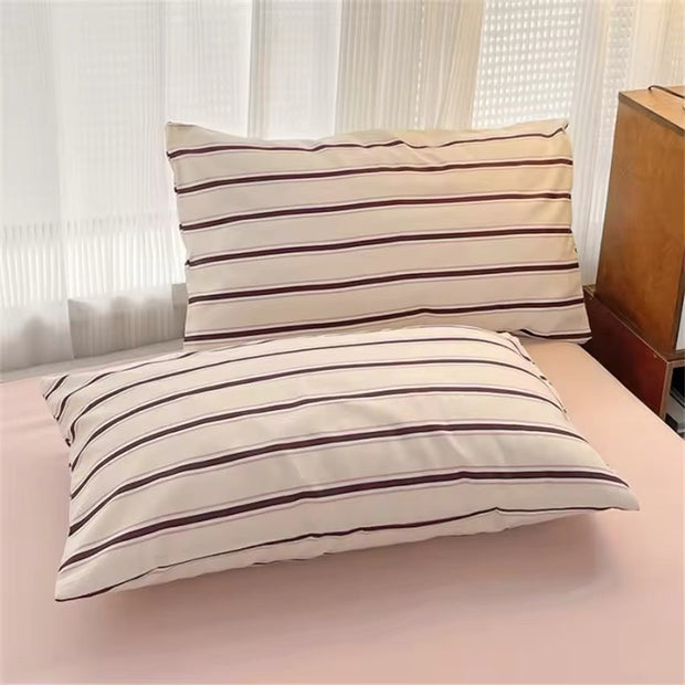 Nordic Stripe Bedding Set – Preppy Cotton Plaid Duvet Cover – The Feelz