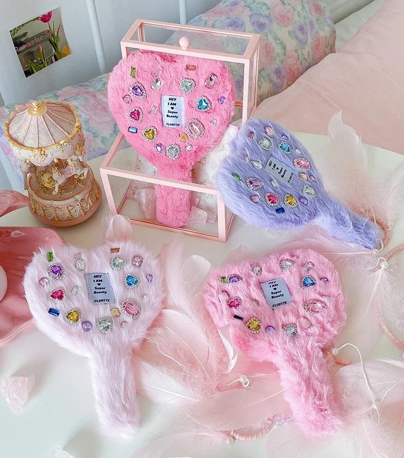 Plush Love Handle Mirror - Makeup Mirror Coquette Aesthetic – The Feelz