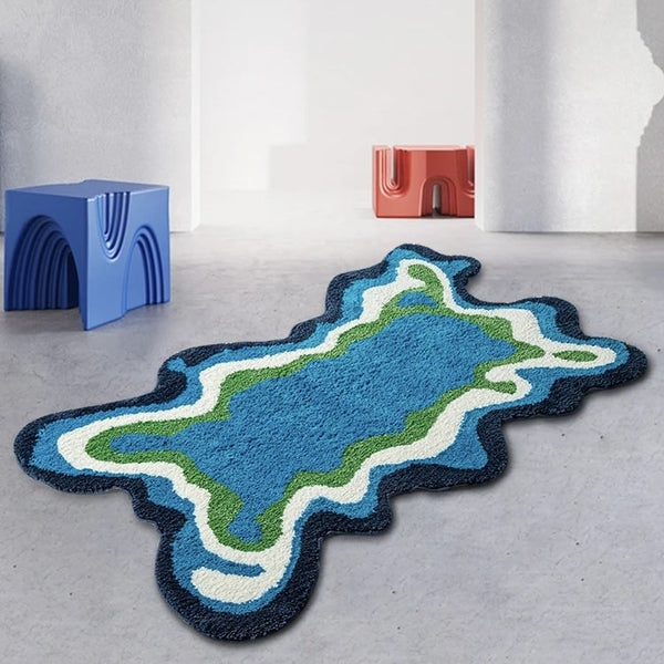Groovy Tufted Rug | Retro 70s Mid Century Boho Rug for Home Decor