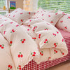 Red Cherry Plaid Bedding Set – Preppy Aesthetic Bedding Set for Dorm ...
