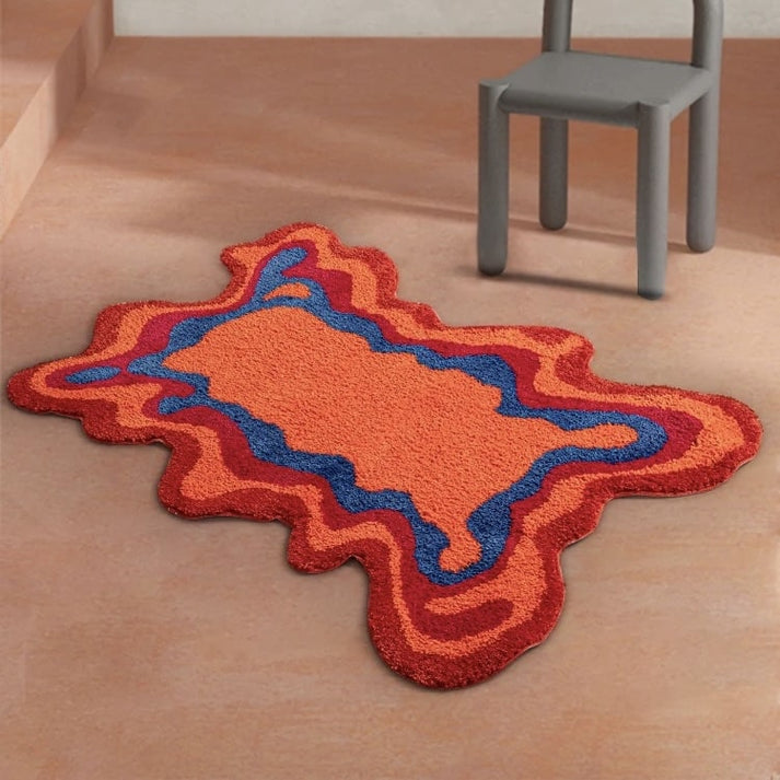 Groovy Tufted Rug | Retro 70s Mid Century Boho Rug for Home Decor