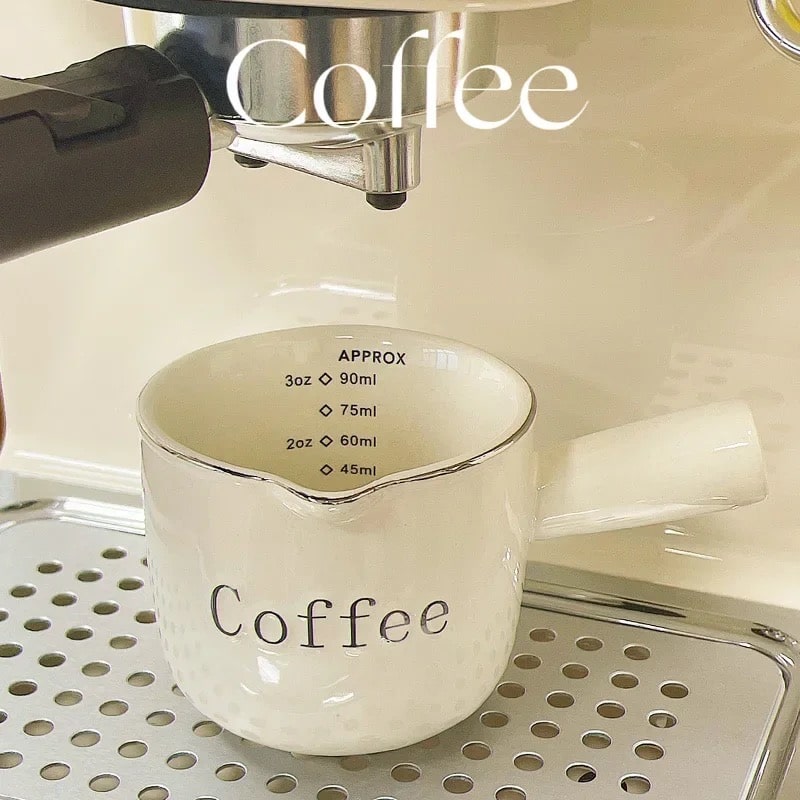 Ceramic Measuring Cup with Scale - Pottery Espresso Cups