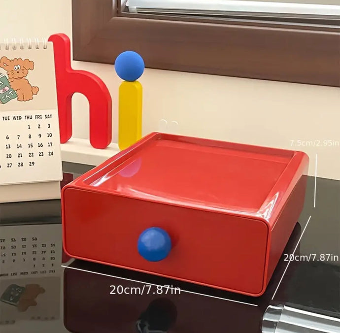 Retro Desktop Organizer with Drawer – Danish Pastel Storage – The Feelz