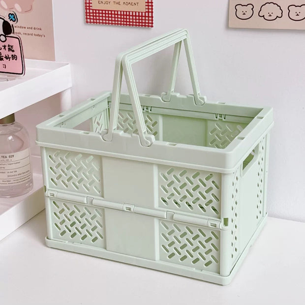 Pastel Folding Storage Basket | Korean Organizer for Desk & Dorm – The ...