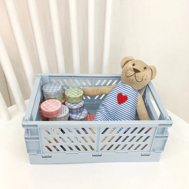 Pastel Storage Crates | Foldable Plastic Desk Organizer for Home – The ...