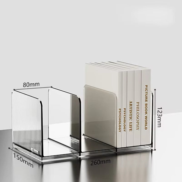 Transparent Book Stand Holder - Desk Organizer & Bookend