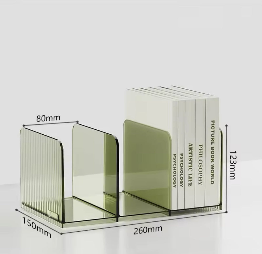 Transparent Book Stand Holder - Desk Organizer & Bookend