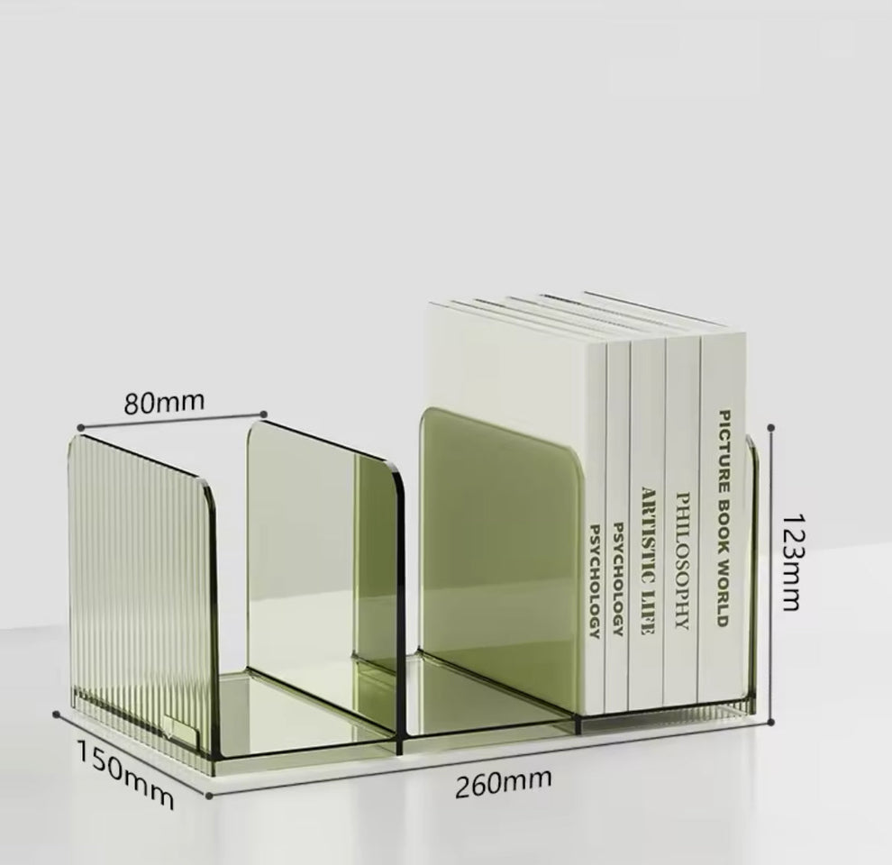 Transparent Book Stand Holder - Desk Organizer & Bookend
