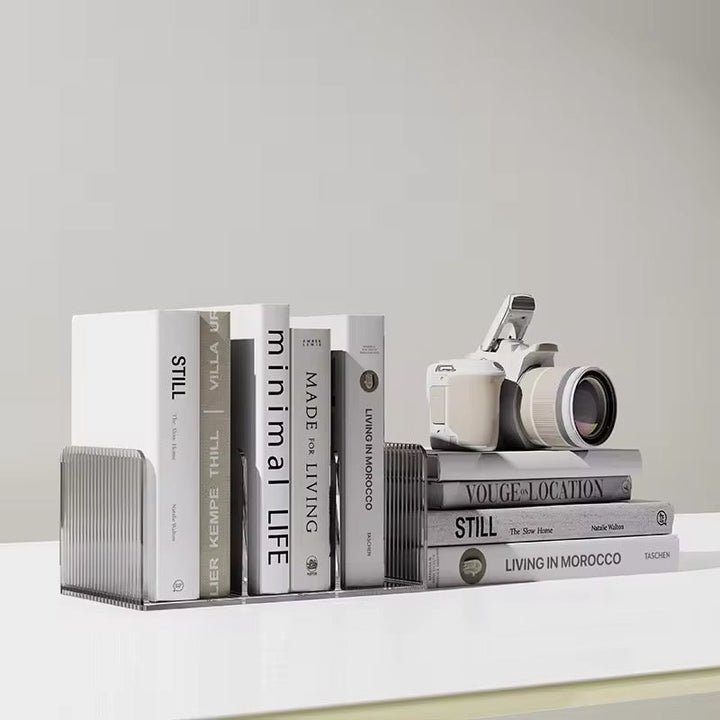 Transparent Book Stand Holder - Desk Organizer & Bookend