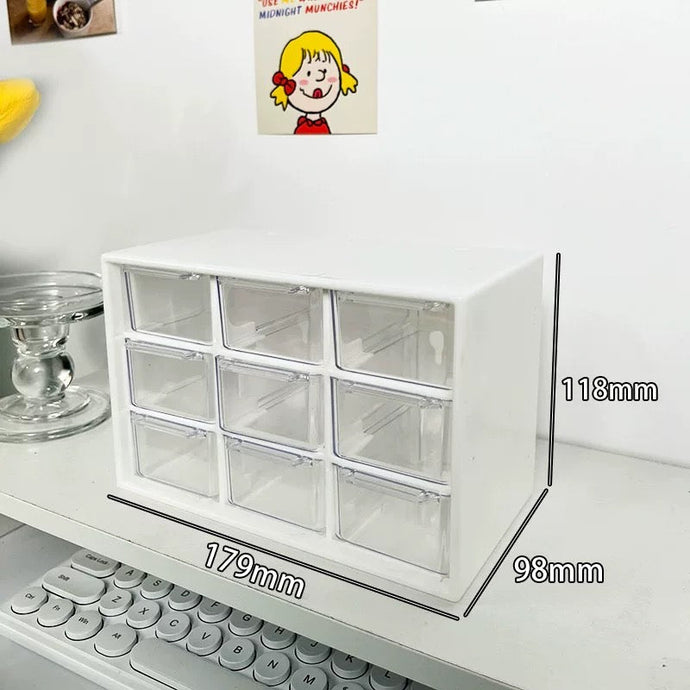 Desktop Transparent Storage Box - Aesthetic Organizer for Desk – The Feelz