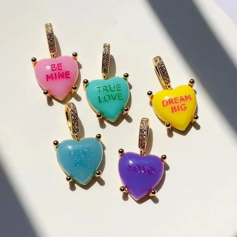 KPOP Colorful Heart Pendant – Y2K Jewelry BTS Fans – The Feelz