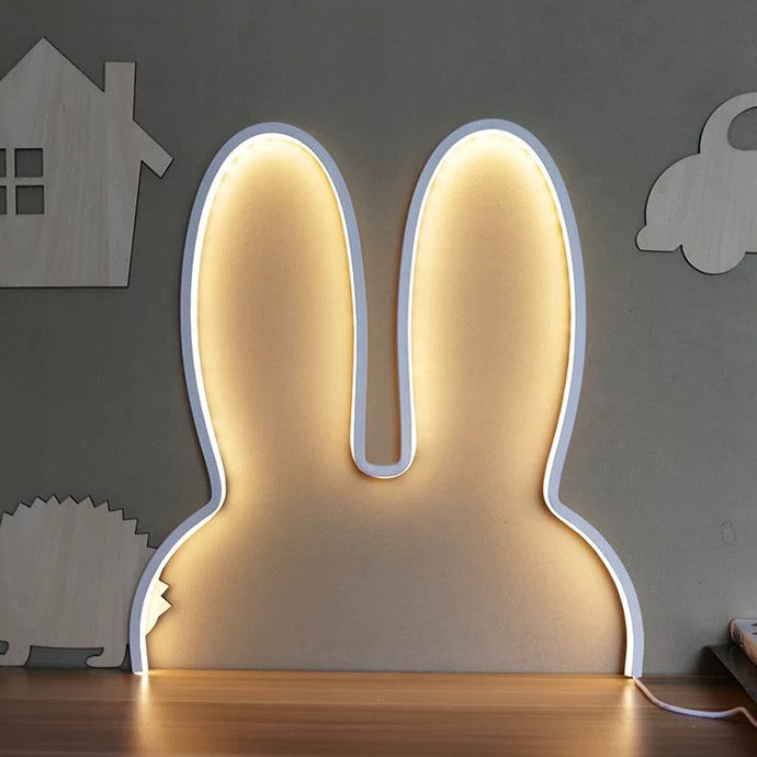 Rabbit Neon LED Night Light – Cute USB LED Desk Lamp – The Feelz