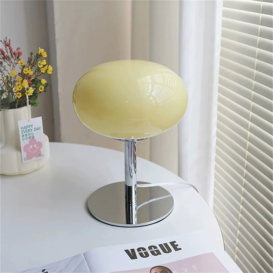 Lollipop Table Lamp | Modern Glass Mushroom Bedside Lamp