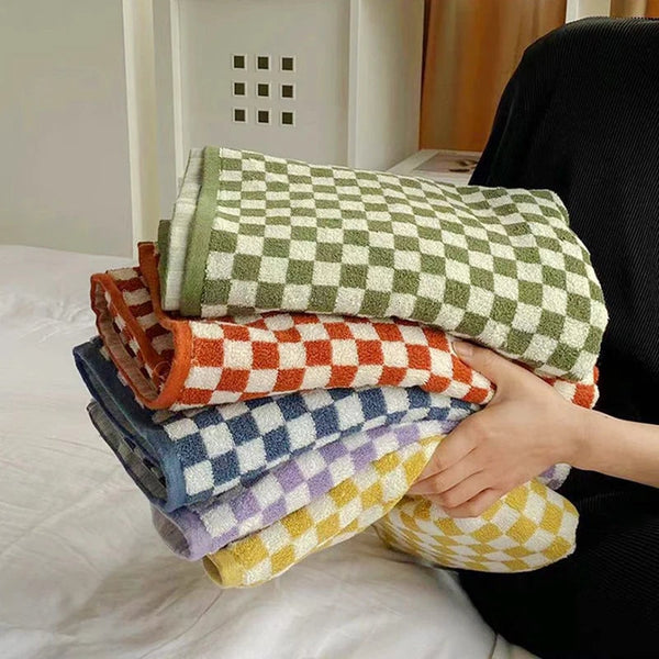 Checkered Towel - Retro Kitchen & Bath Towel - Organic Cotton