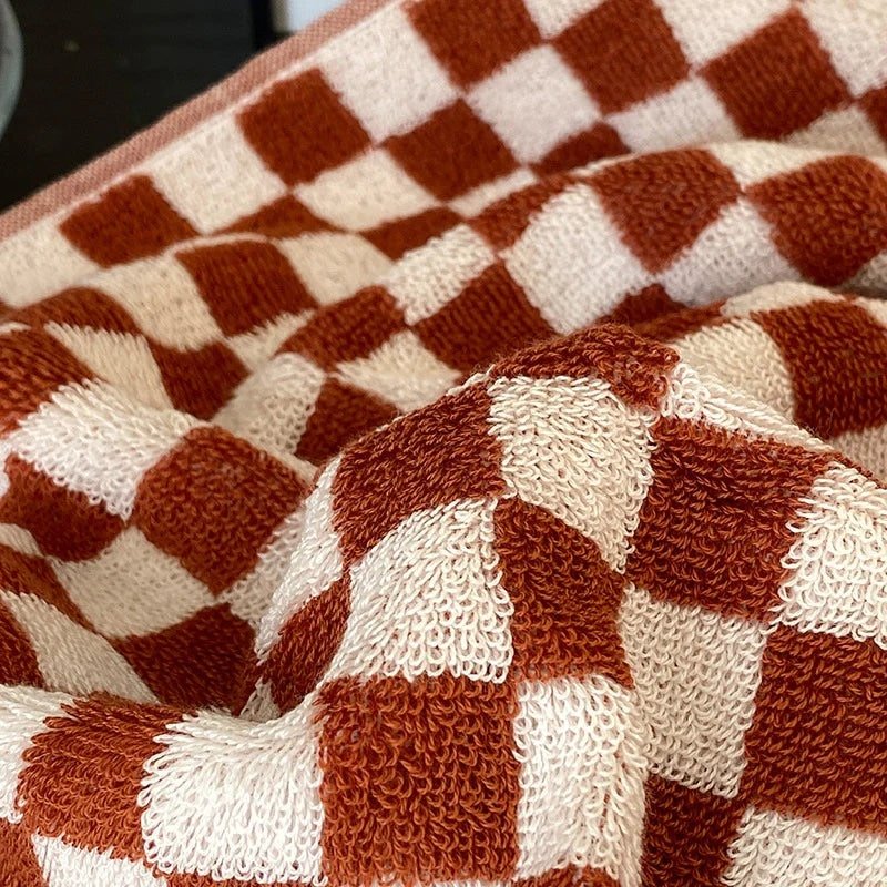 Checkered Towel - Retro Kitchen & Bath Towel - Organic Cotton