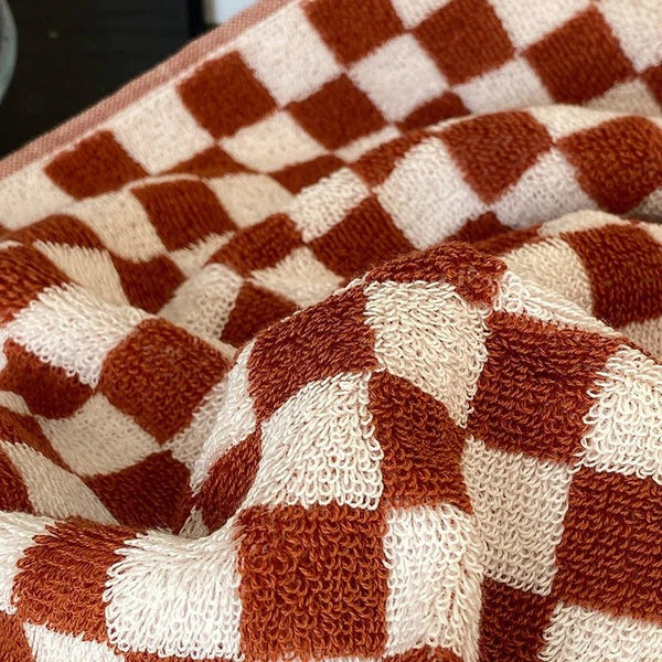 Checkered Towel - Retro Kitchen & Bath Towel - Organic Cotton