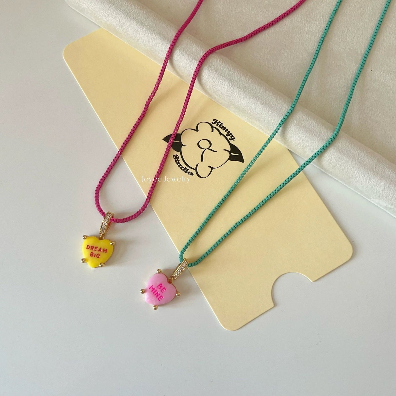 KPOP Colorful Heart Pendant – Y2K Jewelry BTS Fans – The Feelz