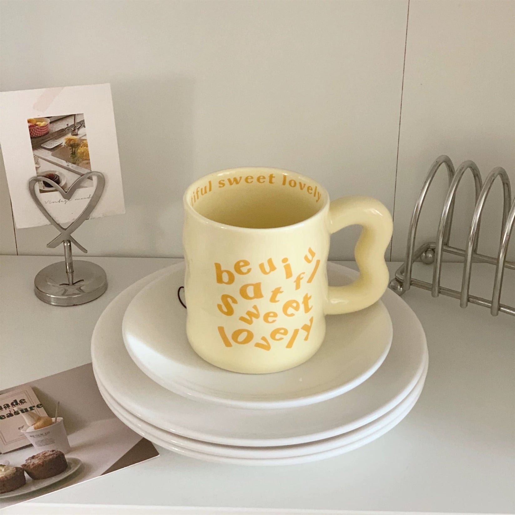 Aesthetic Ceramic Mug - Cute Coffee and Milk Cup for Kitchen